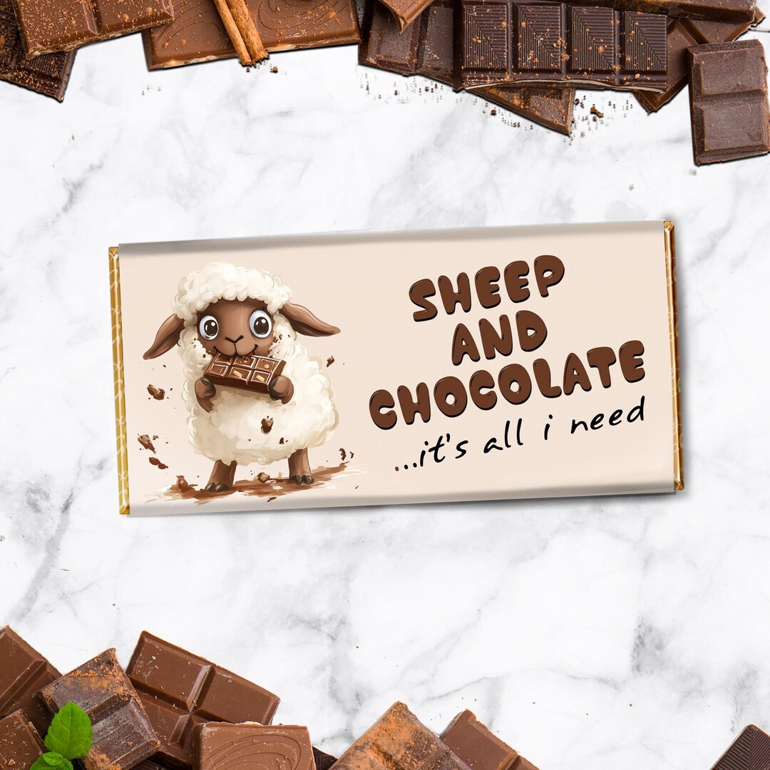 Sheep & Chocolate Bar Wrapper: Fun Animal Gift - Etsy