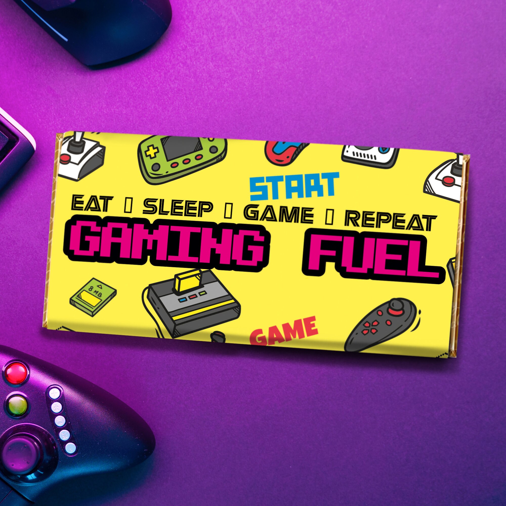 Personalized Gaming Fuel Chocolate Bar Wrapper | Gamer Gift - Etsy UK