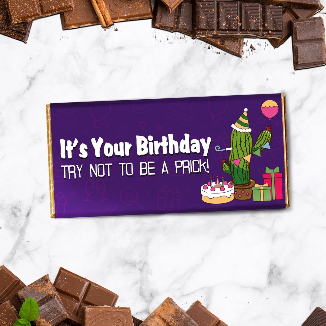 Funny Birthday Novelty Chocolate Bar Printed Chocolate - Etsy
