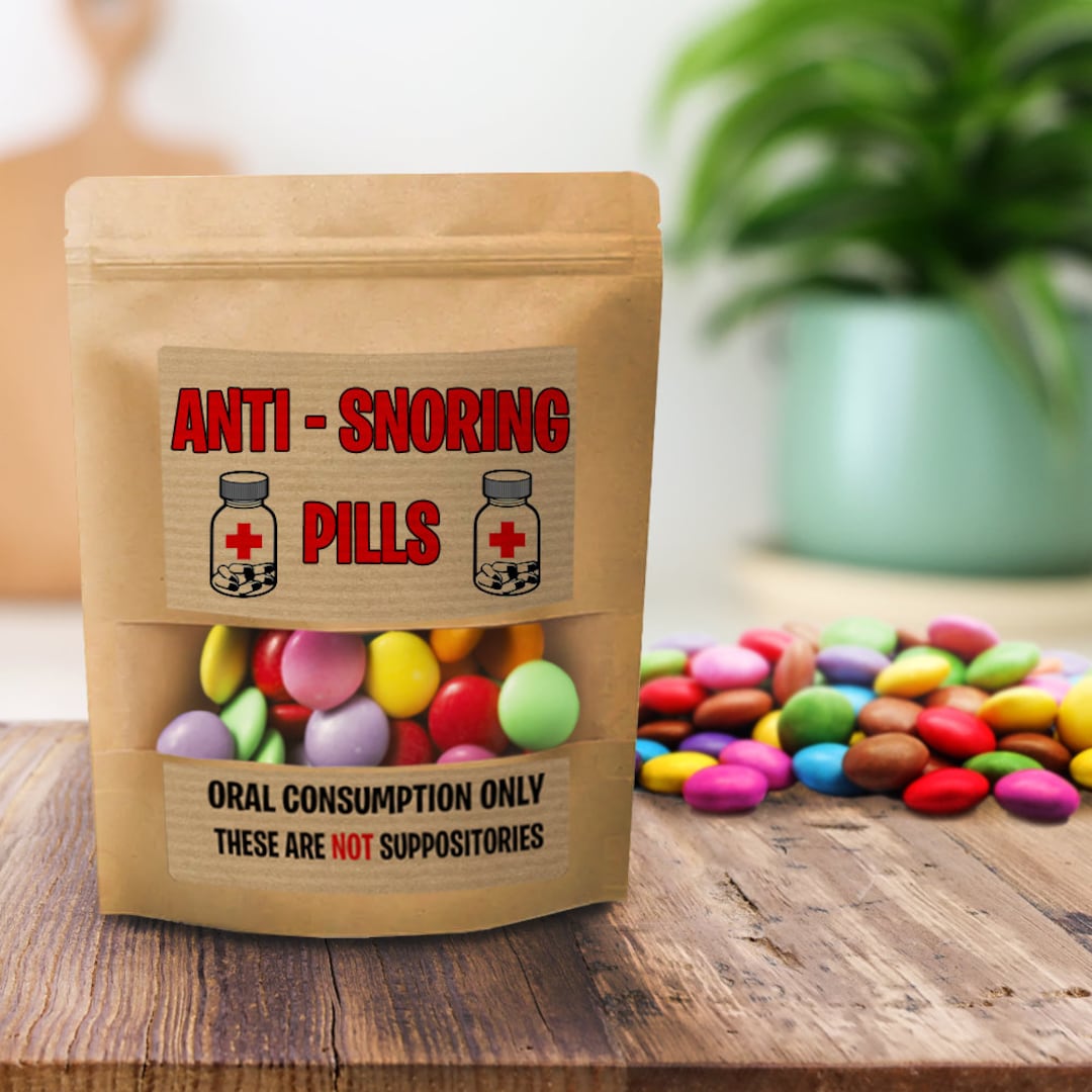 Anti - SNORING Pills | Joke Gift | Novelty Sweet Bag | Funny Birthday ...