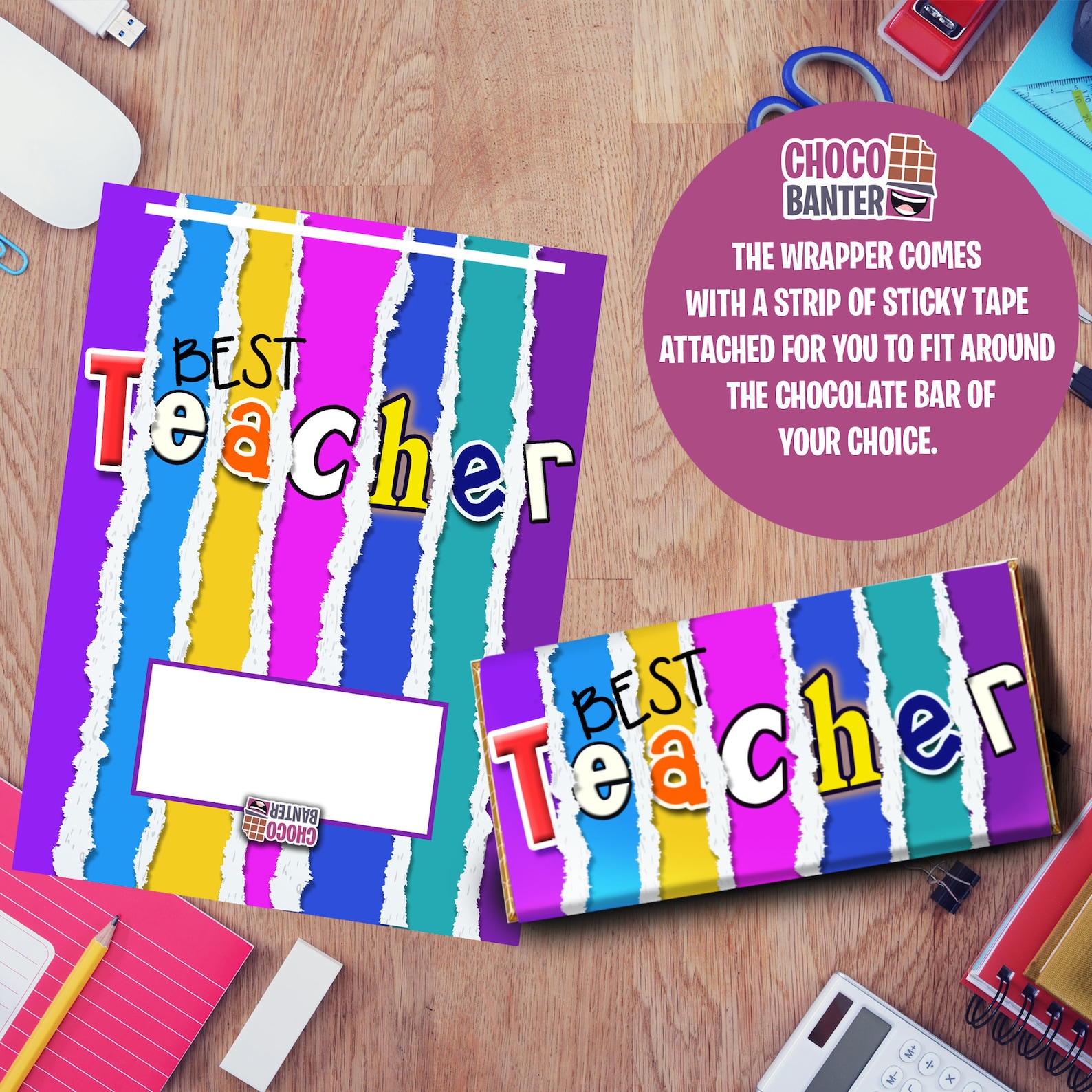 BEST TEACHER Chocolate Bar Wrapper Personalised With Any - Etsy