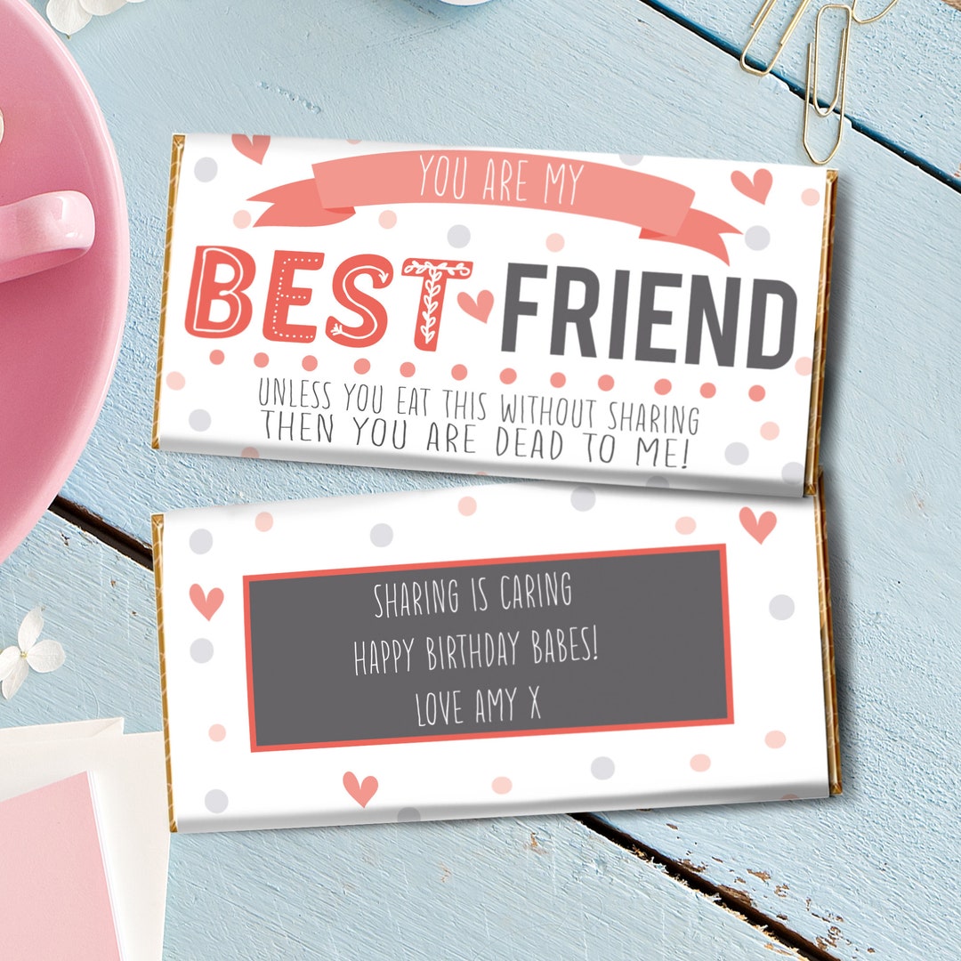 Best Friend Funny Chocolate Bar Wrapper Personalised With Any Message ...