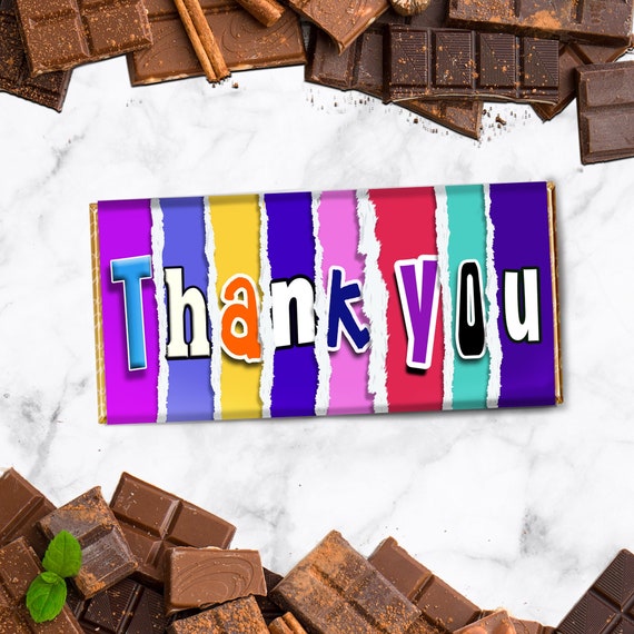 Thank You Chocolate Bar Wrapper Personalised With Any - Etsy UK