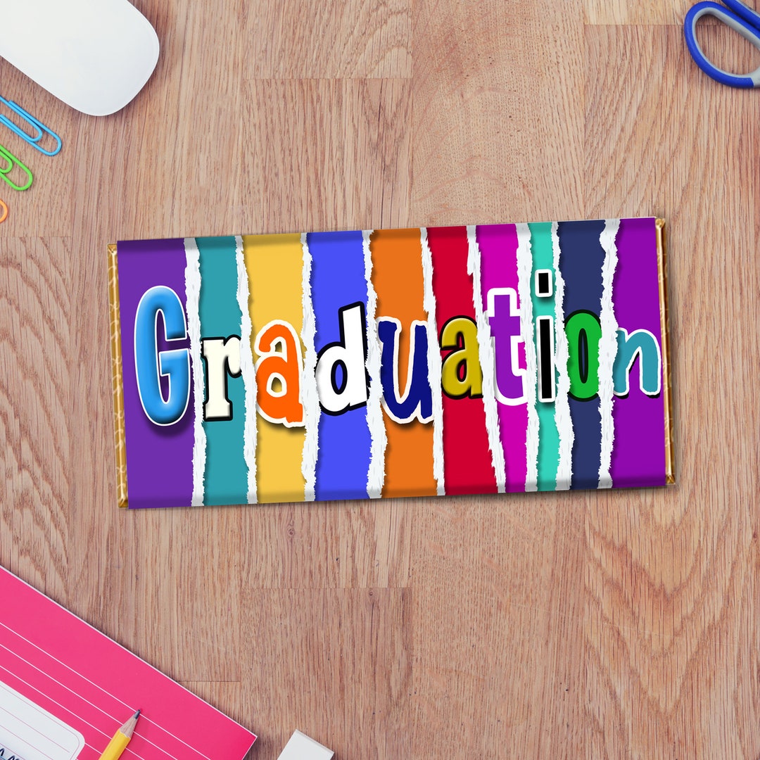 GRADUATION Chocolate Bar Wrapper | Personalised With Any Message on ...
