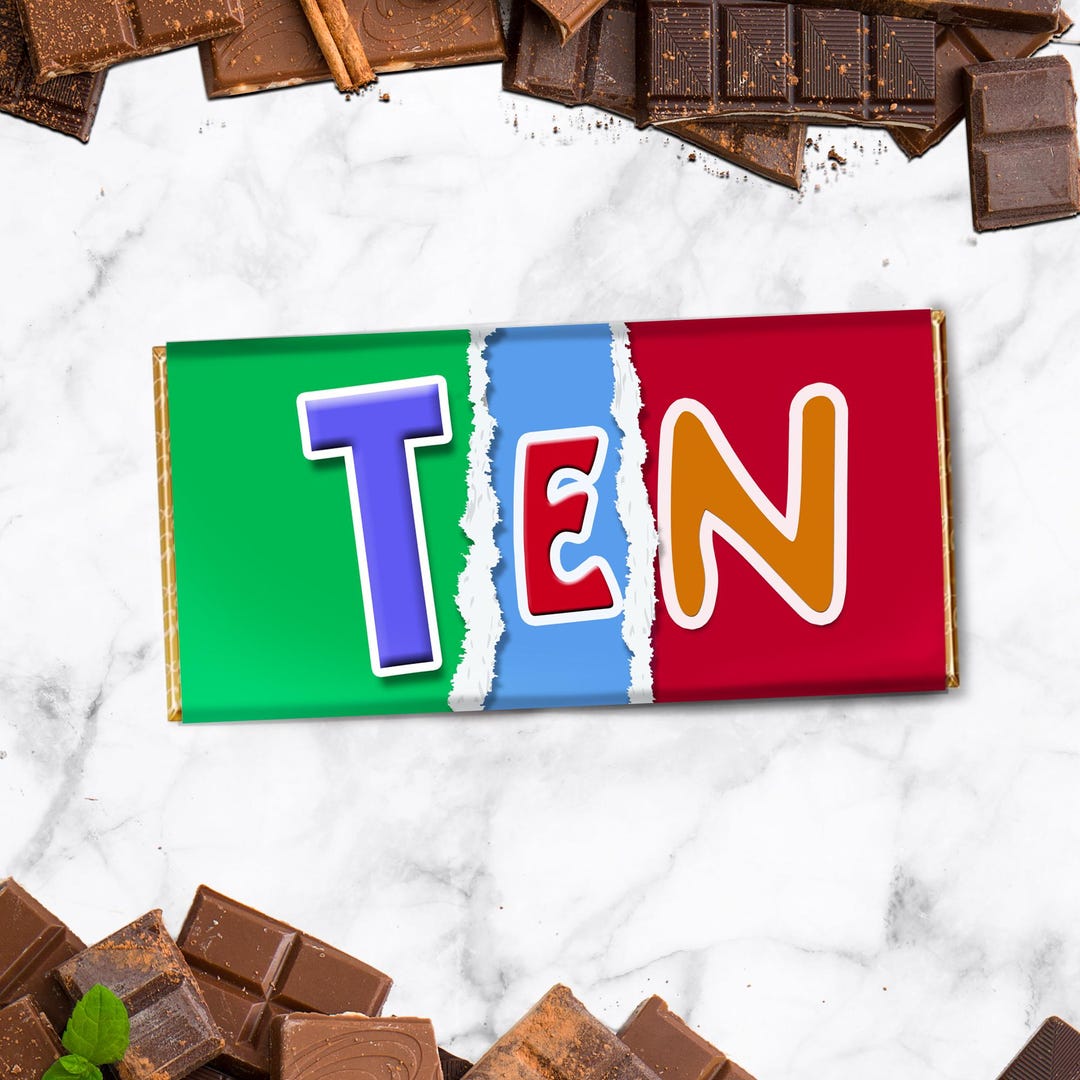 10th Birthday Novelty Chocolate Bar | Tenth | 10th Birthday Ripped ...