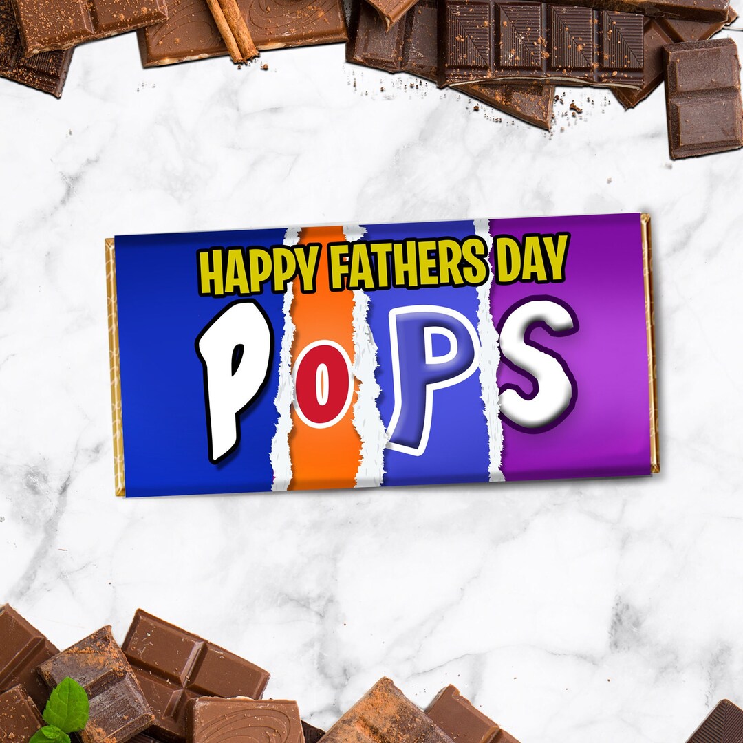 Happy Fathers Day POPS Novelty Chocolate Bar | Chocolate for Dad ...