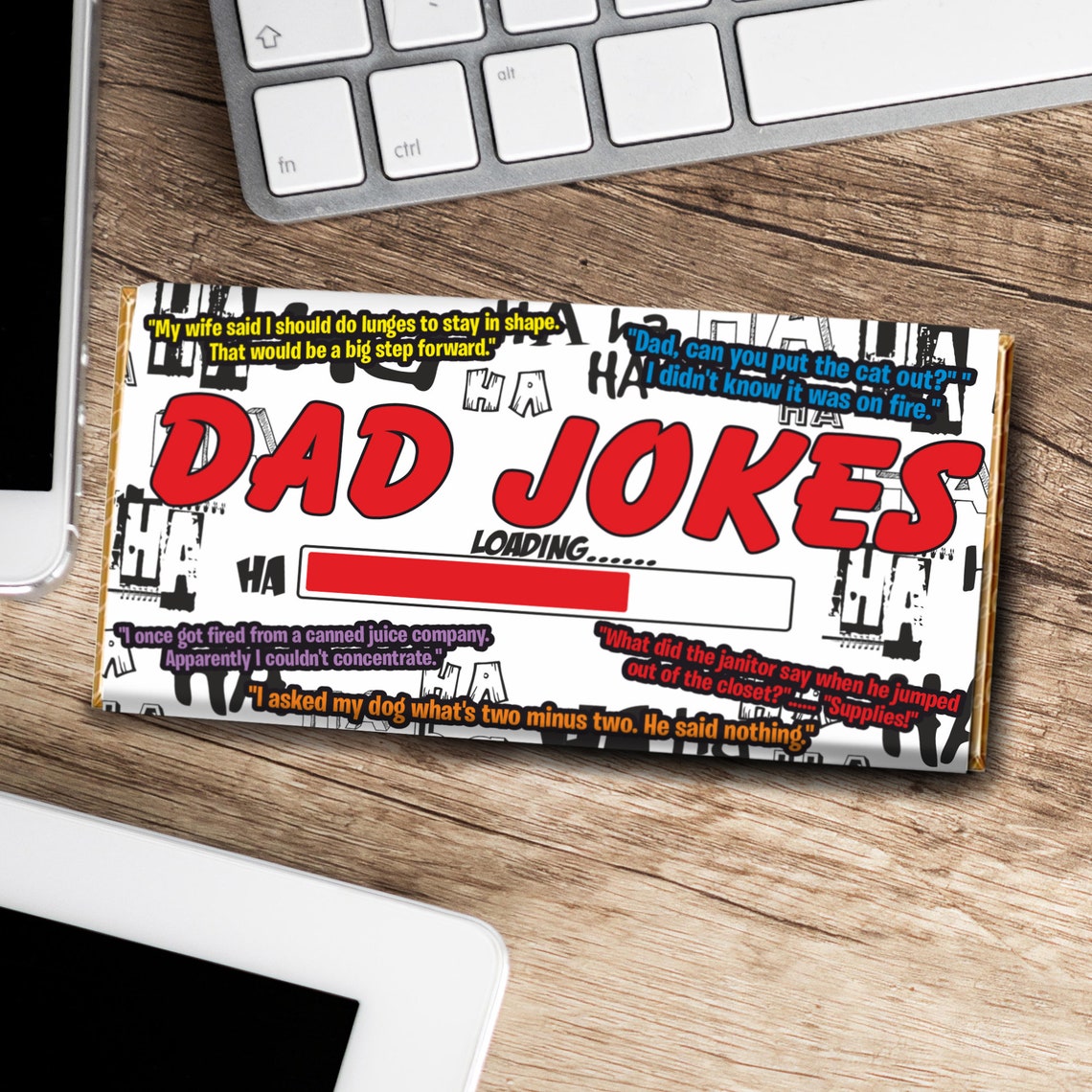 DAD JOKES Funny Chocolate Bar Wrapper Includes Jokes | Etsy