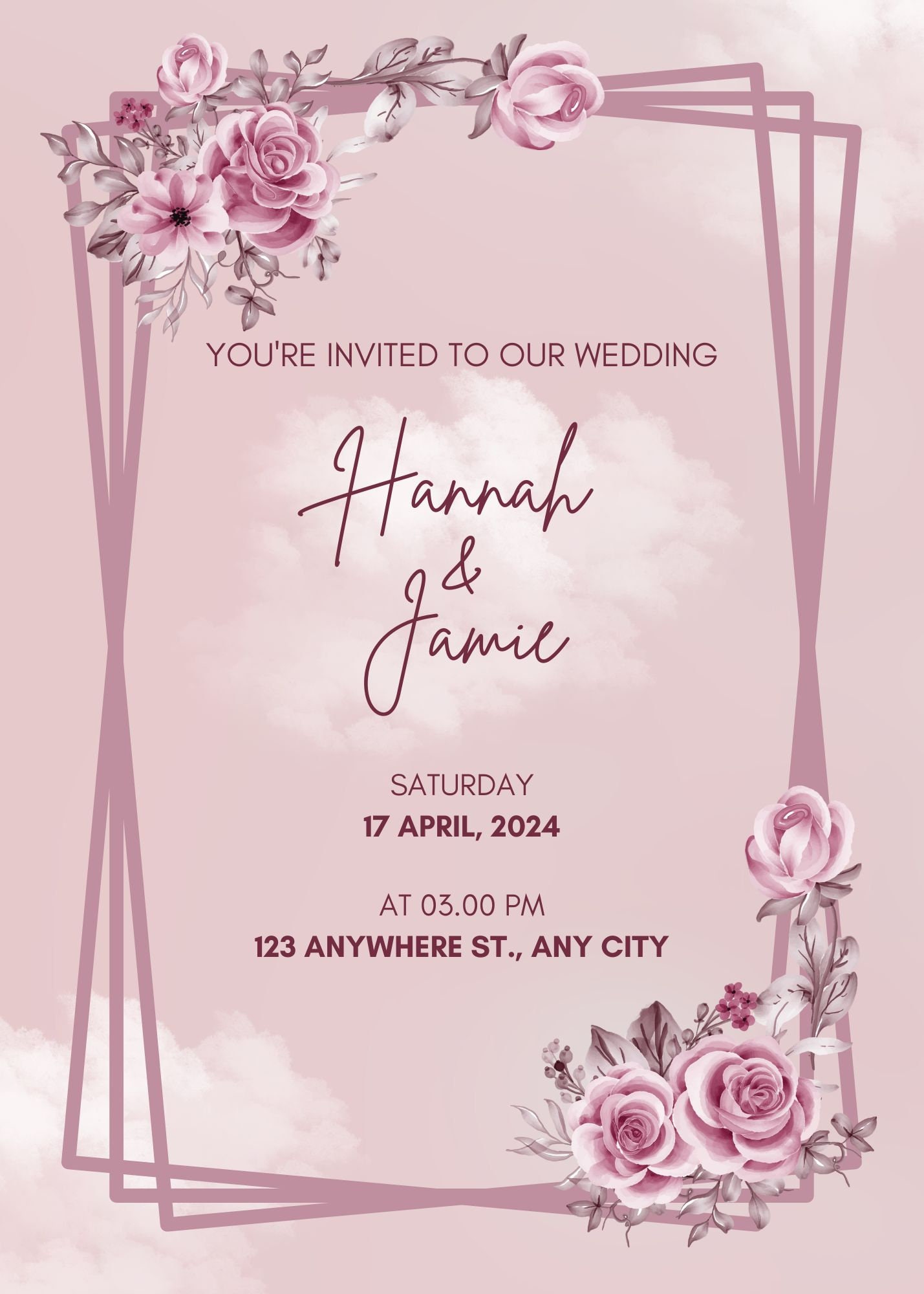 Wedding Card + 5s Personalised Video | New Design | Printable - Etsy