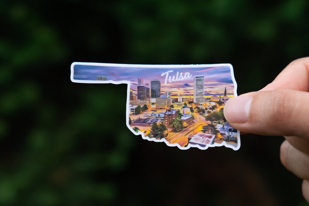 Tulsa, Oklahoma・3" Waterproof Vinyl Sticker・vivid Colors・laptop Sticker ...