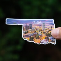 Tulsa Oklahoma Minimalist Skyline Waterproof Sticker - Etsy