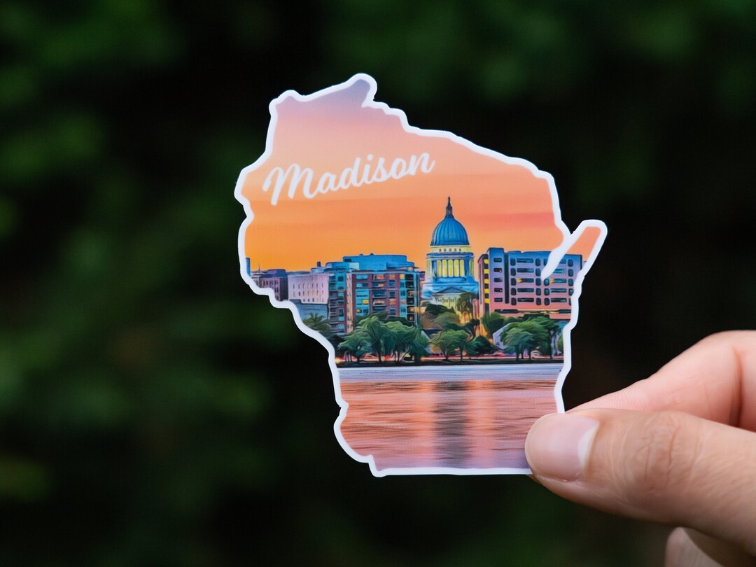 Madison, Wisconsin・3" Waterproof Vinyl Sticker・vivid Colors・laptop ...