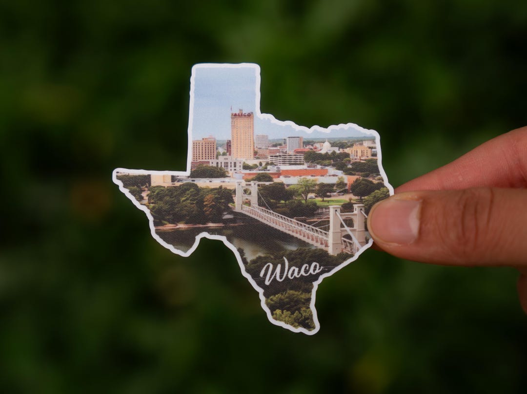 Waco, Texas・3" Waterproof Vinyl Sticker・vivid Colors・laptop Sticker ...