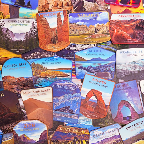 National Park Set Stickers Car - Etsy