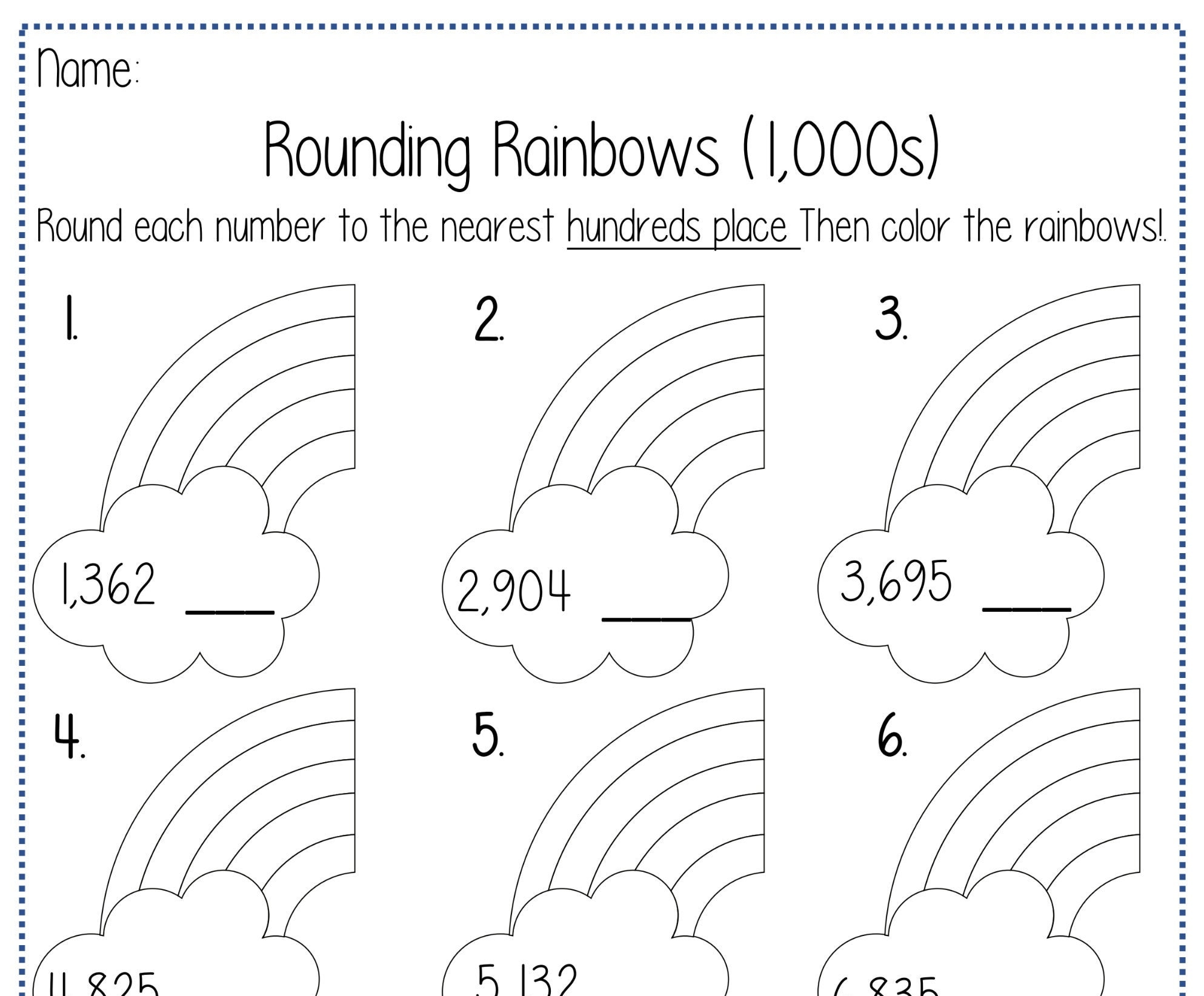 Hojas De Trabajo De Matemáticas De Redondeo Aproximación Y