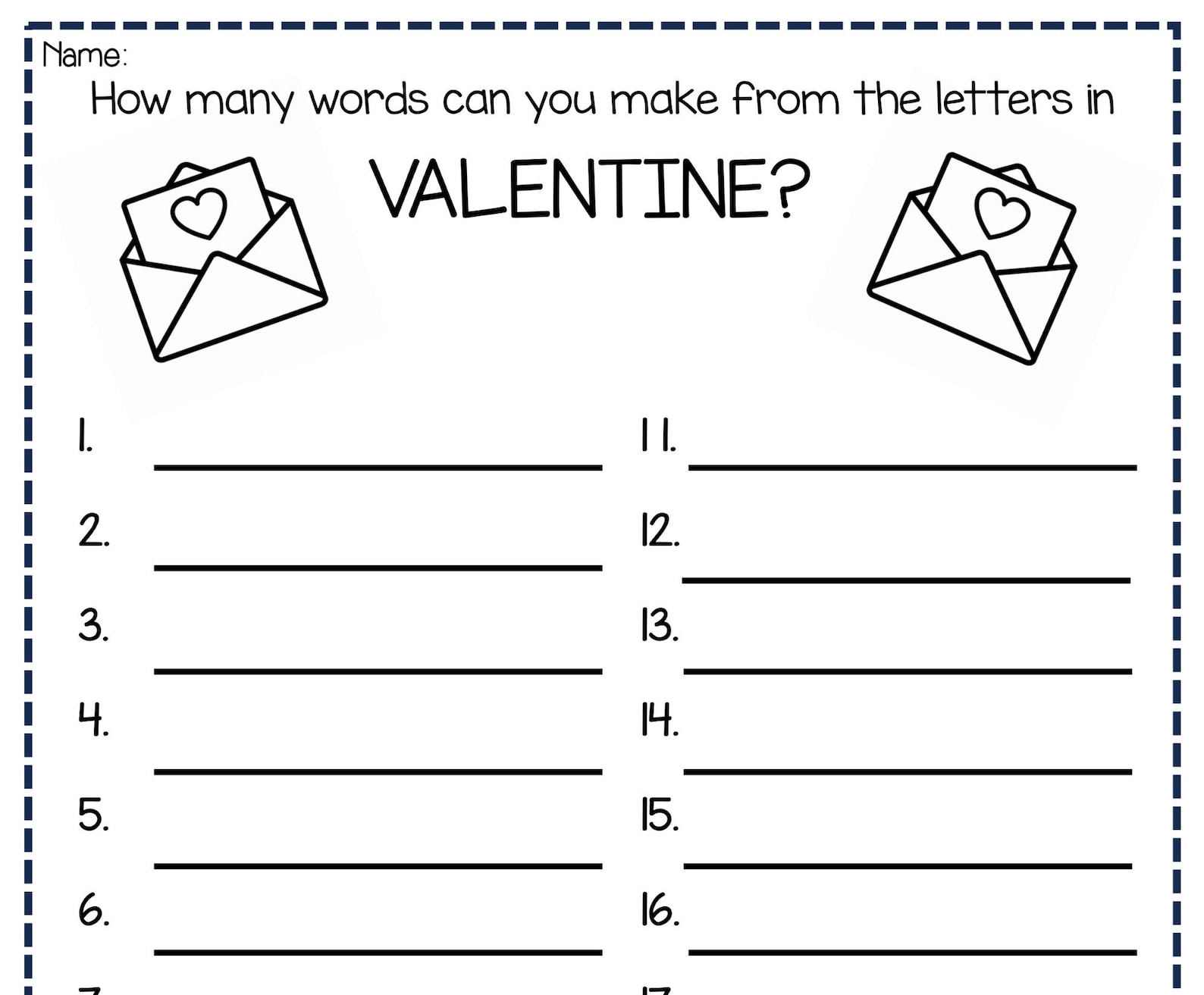 Valentine Morning Work - 14 Days - Etsy