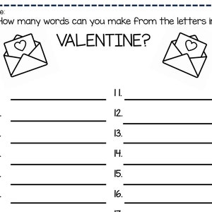 Valentine Morning Work - 14 Days - Etsy