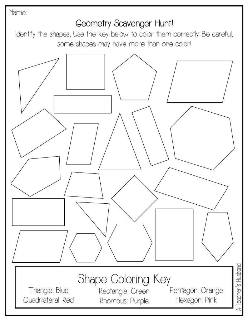 Geometry Worksheet Packet 15 Worksheets | Etsy