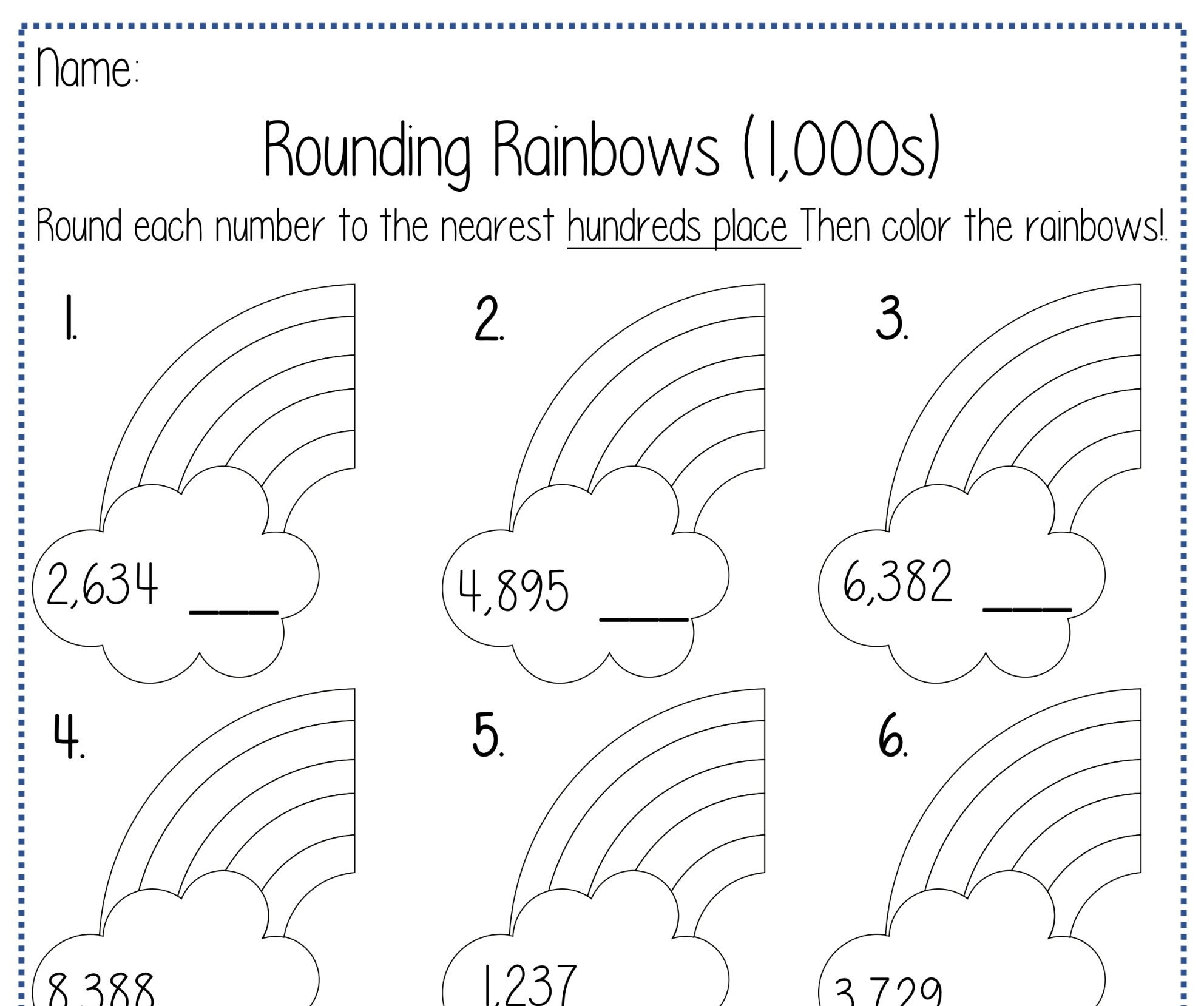 Dancing Rainbows Worksheets
