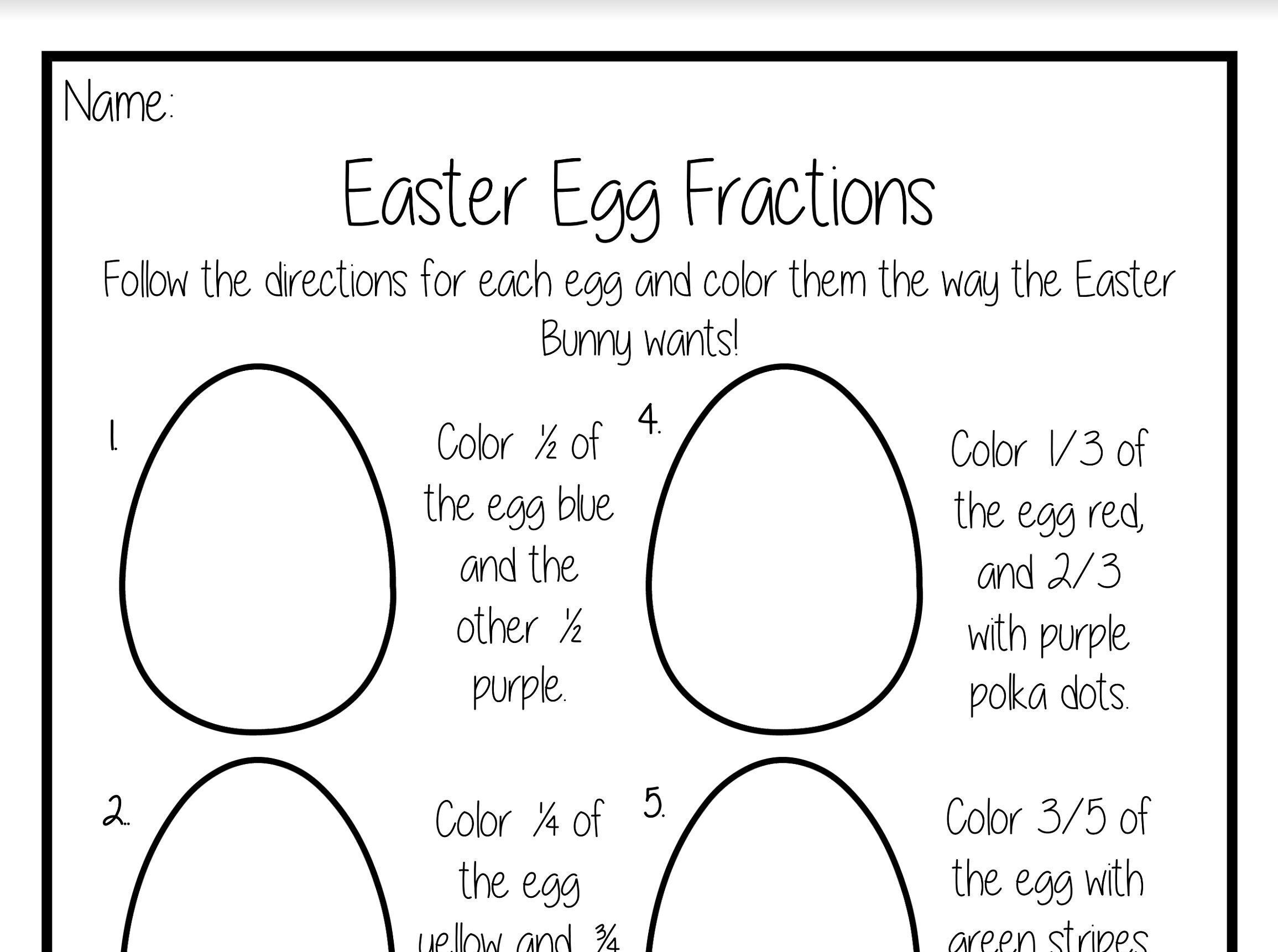 Easter Egg Fractions - Etsy