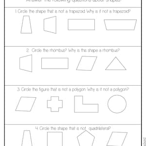 Geometry Worksheet Packet 15 Worksheets | Etsy