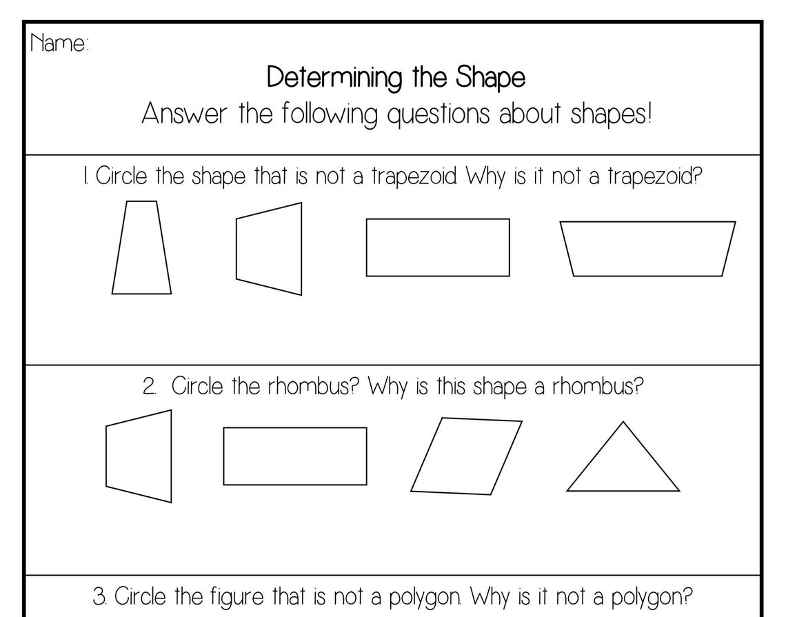 Geometry Worksheet Packet - 15 Worksheets - Etsy