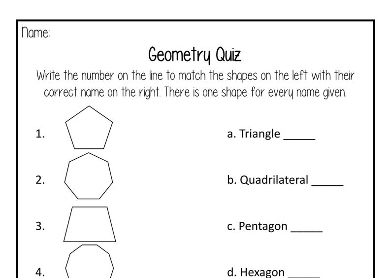 Geometry Worksheet Packet - 15 Worksheets - Etsy