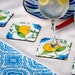 Coasters Italian Mosaic Lemon Tile | Set of 4 | Cork Backed, Durable ...