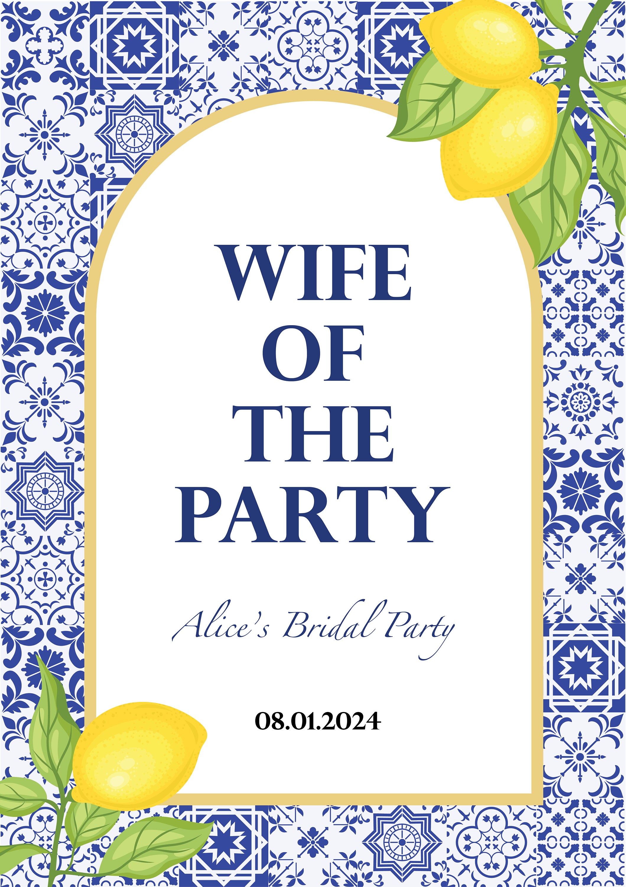 Amalfi Coast Hen Party Sign: Italian Tile Bridal Shower Welcome ...