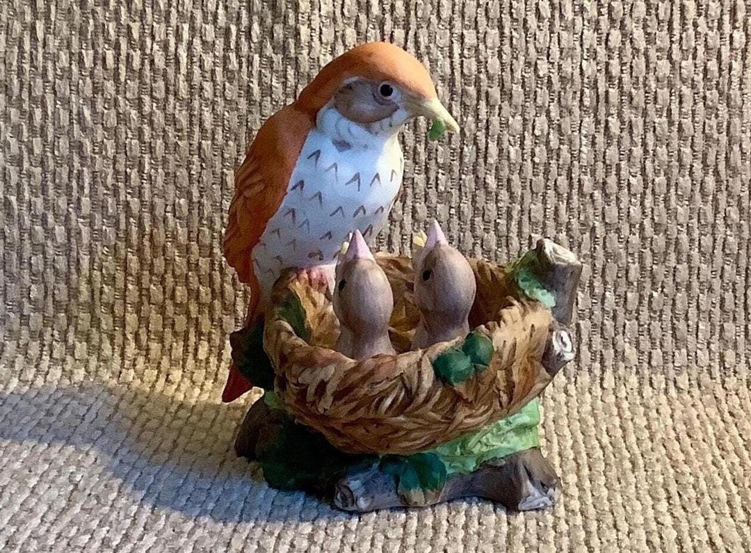Bird Figurine With Babies in Nest, American Wildlife Collection by ...