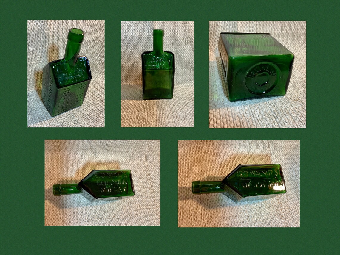 E.G. Booz Old Cabin Whiskey Bottles, Choice of 2, Marked Nuline, NJ, 8 ...