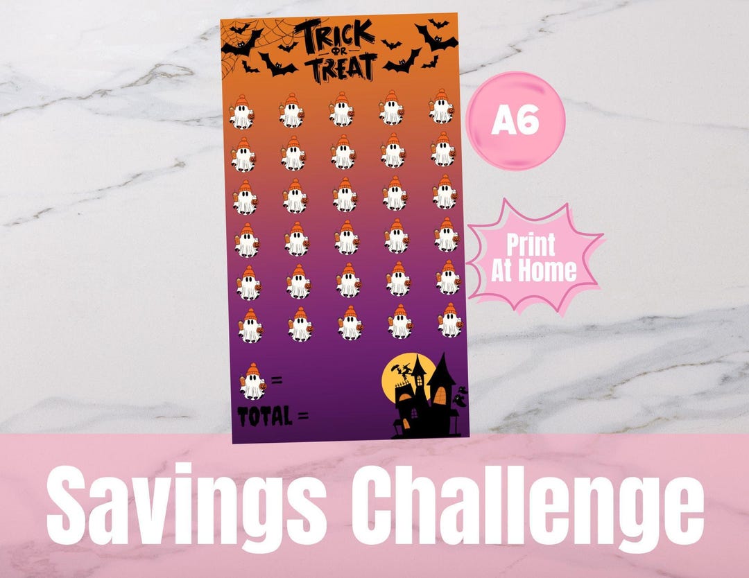 Halloween Savings Challenge Printable - Budget Tracker, Spooky Fund ...