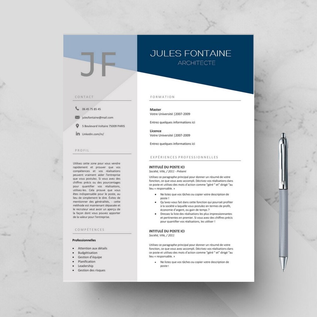 Word CV Template Matching Cover Letter 3 Writing Guides - Etsy UK