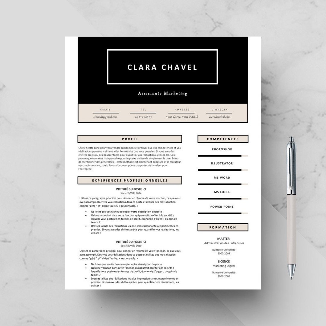 Word CV Template, Matching Cover Letter, 3 Writing Guides - Etsy Australia