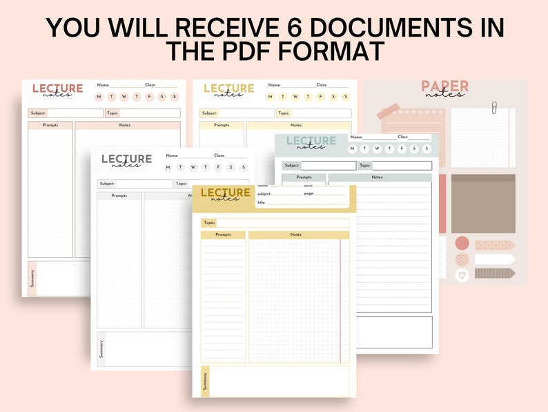 Students Lecture Notes| Printable Notes Page | Notes Template | Note ...