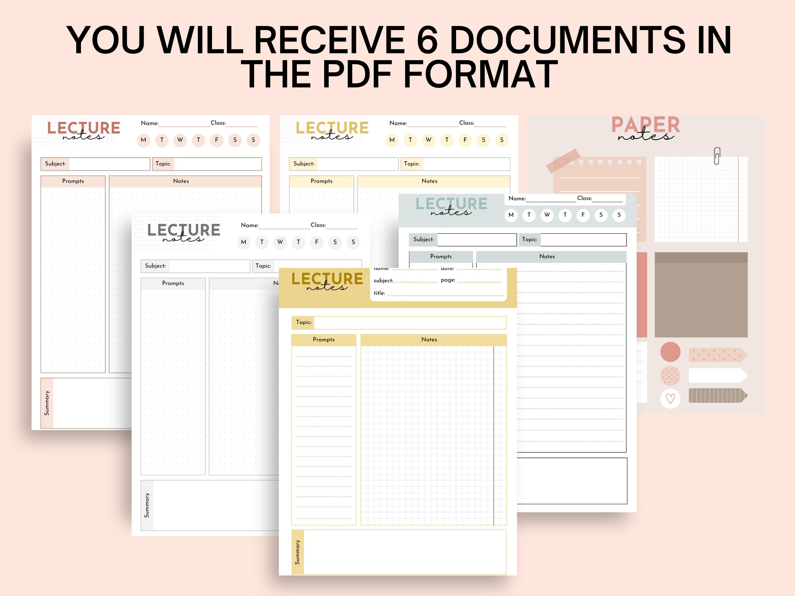 Students Lecture Notes| Printable Notes Page | Notes Template | Note ...