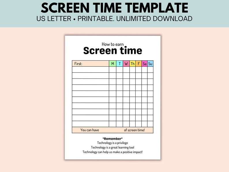 Printable Screen Time Rules for Kids Screentime Rules Screen Time ...
