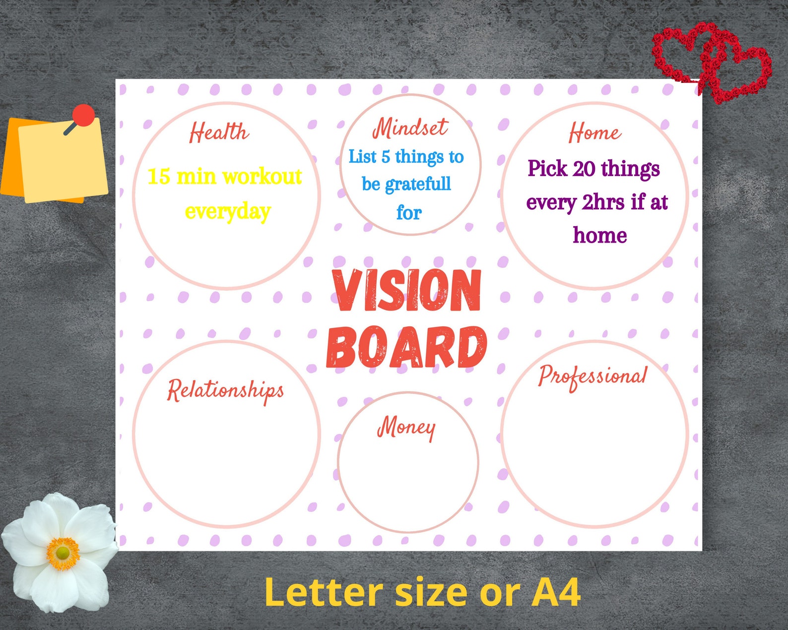 Vision Board Printable PDF Motivation Board Goal Board - Etsy