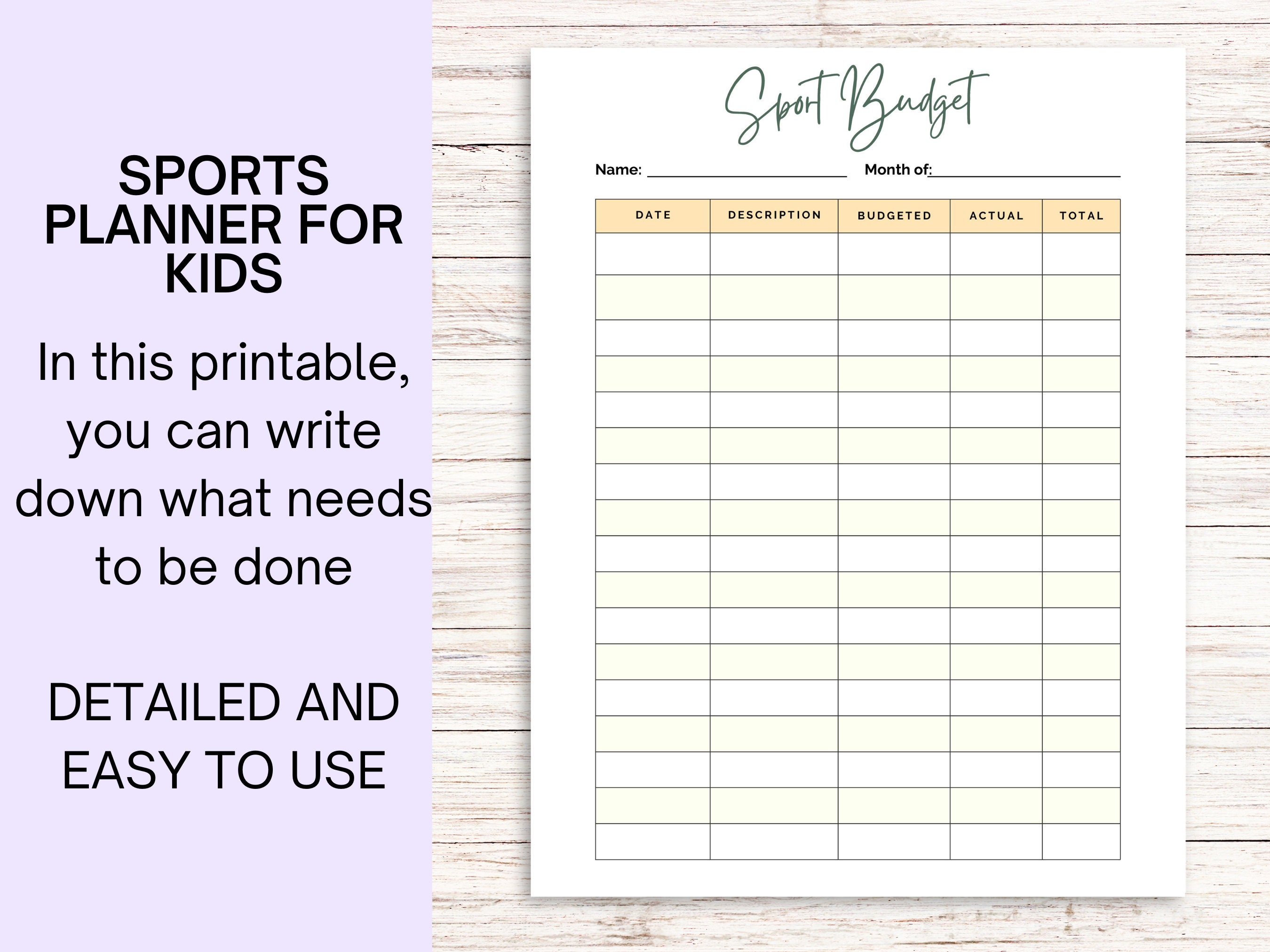 Sports Planner for Kids | Team Mom Planner | Kids Activities Planner ...