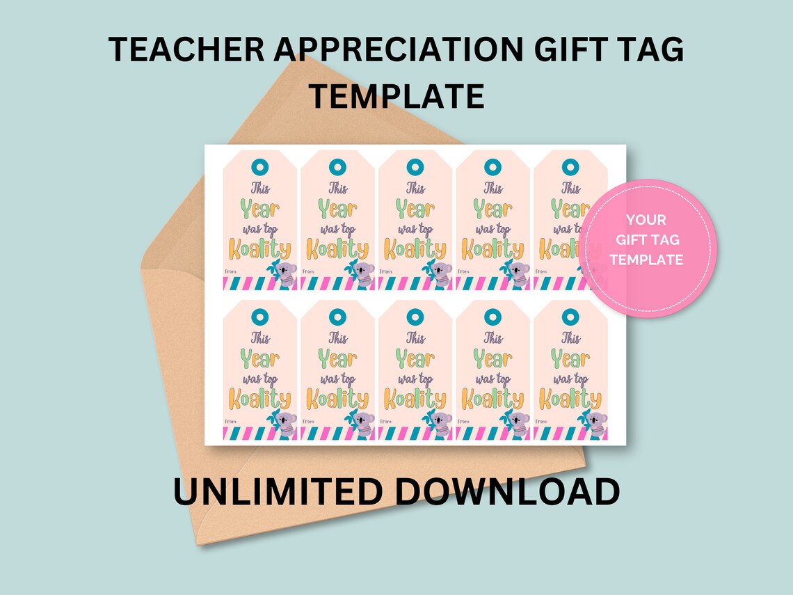 Printable Teacher Appreciation Gift Tags Teacher Thank You - Etsy