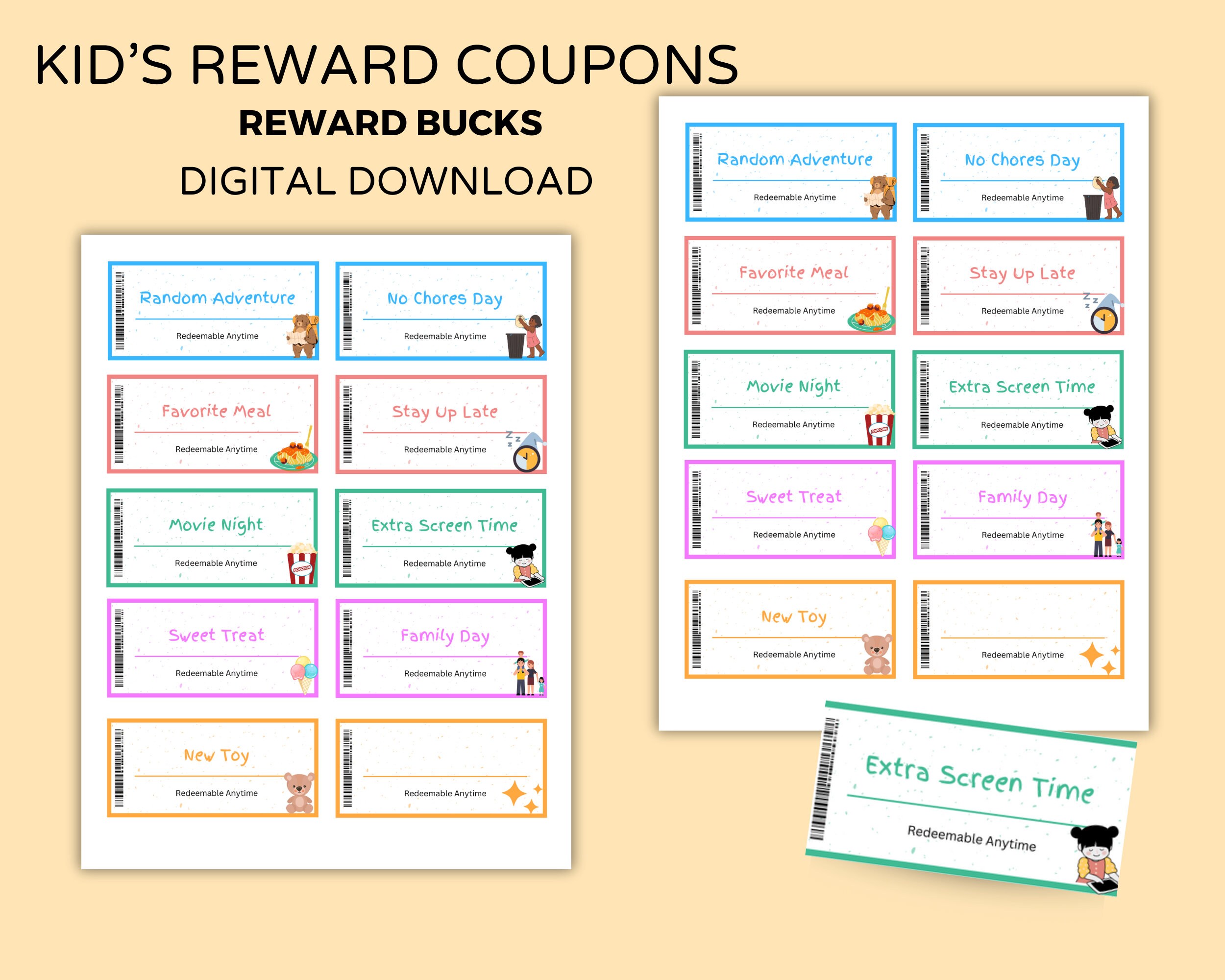 Kids Reward Coupon Printable | Reward Coupons | Birthday Coupons for ...