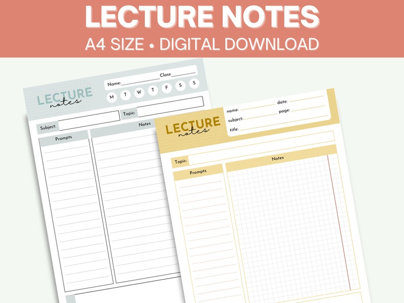 Students Lecture Notes| Printable Notes Page | Notes Template | Note ...