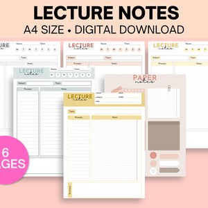 Students Lecture Notes| Printable Notes Page | Notes Template | Note ...