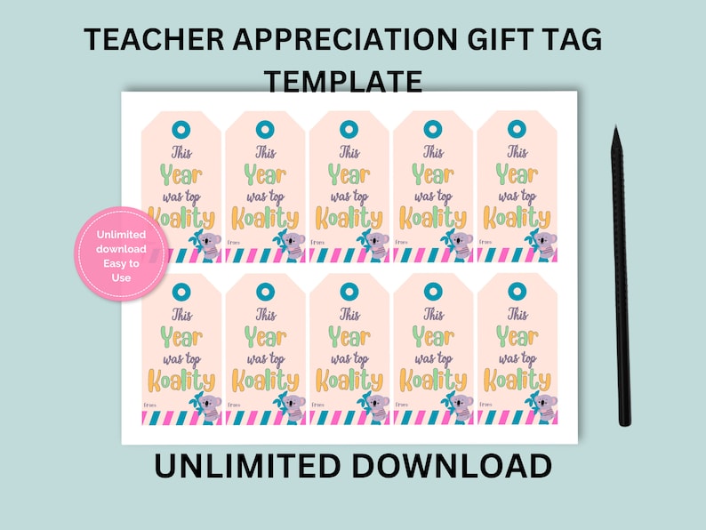 Printable Teacher Appreciation Gift Tags Teacher Thank You - Etsy