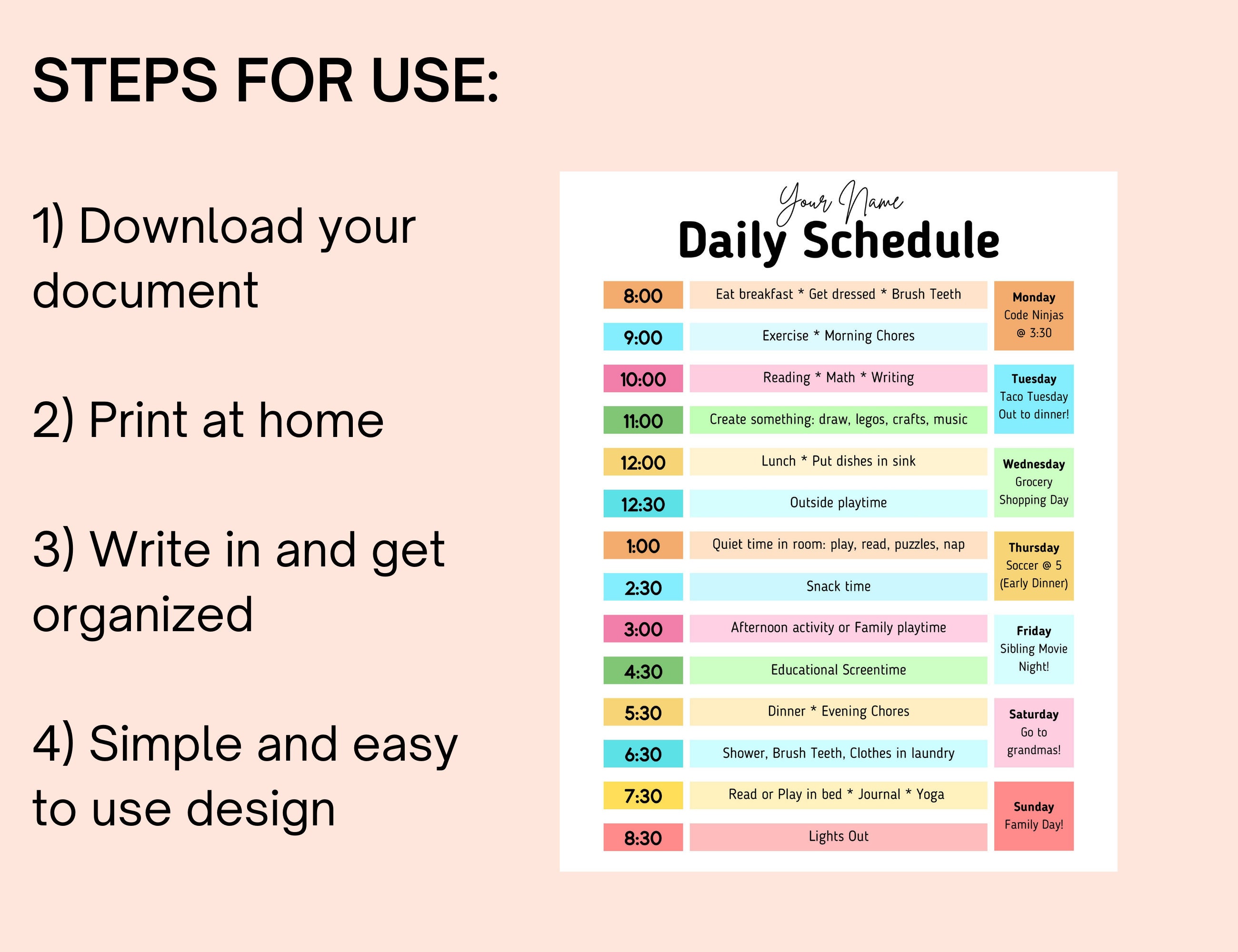 DAILY ROUTINE SCHEDULE | Daily Schedule | Everyday Schedule | Daily ...