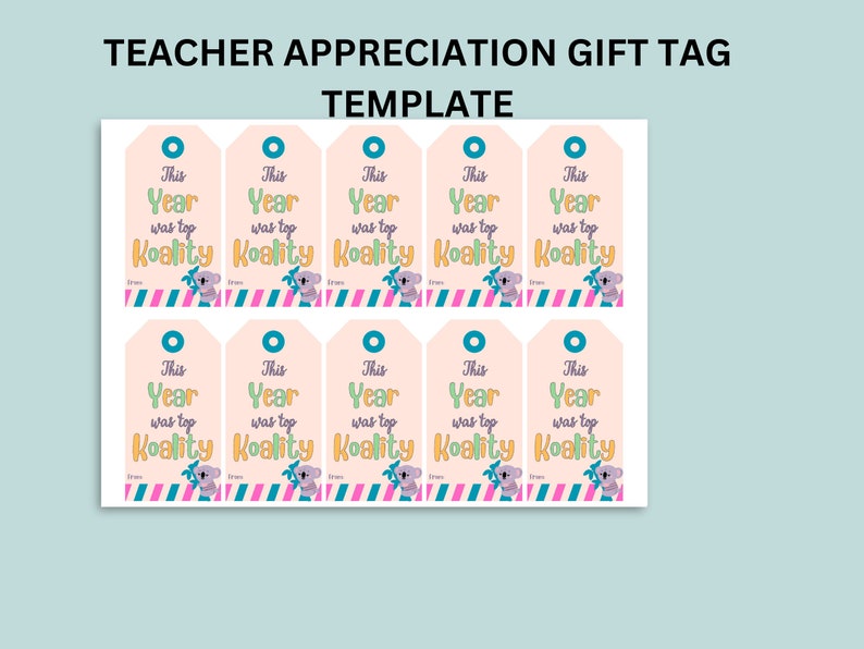Printable Teacher Appreciation Gift Tags Teacher Thank You - Etsy
