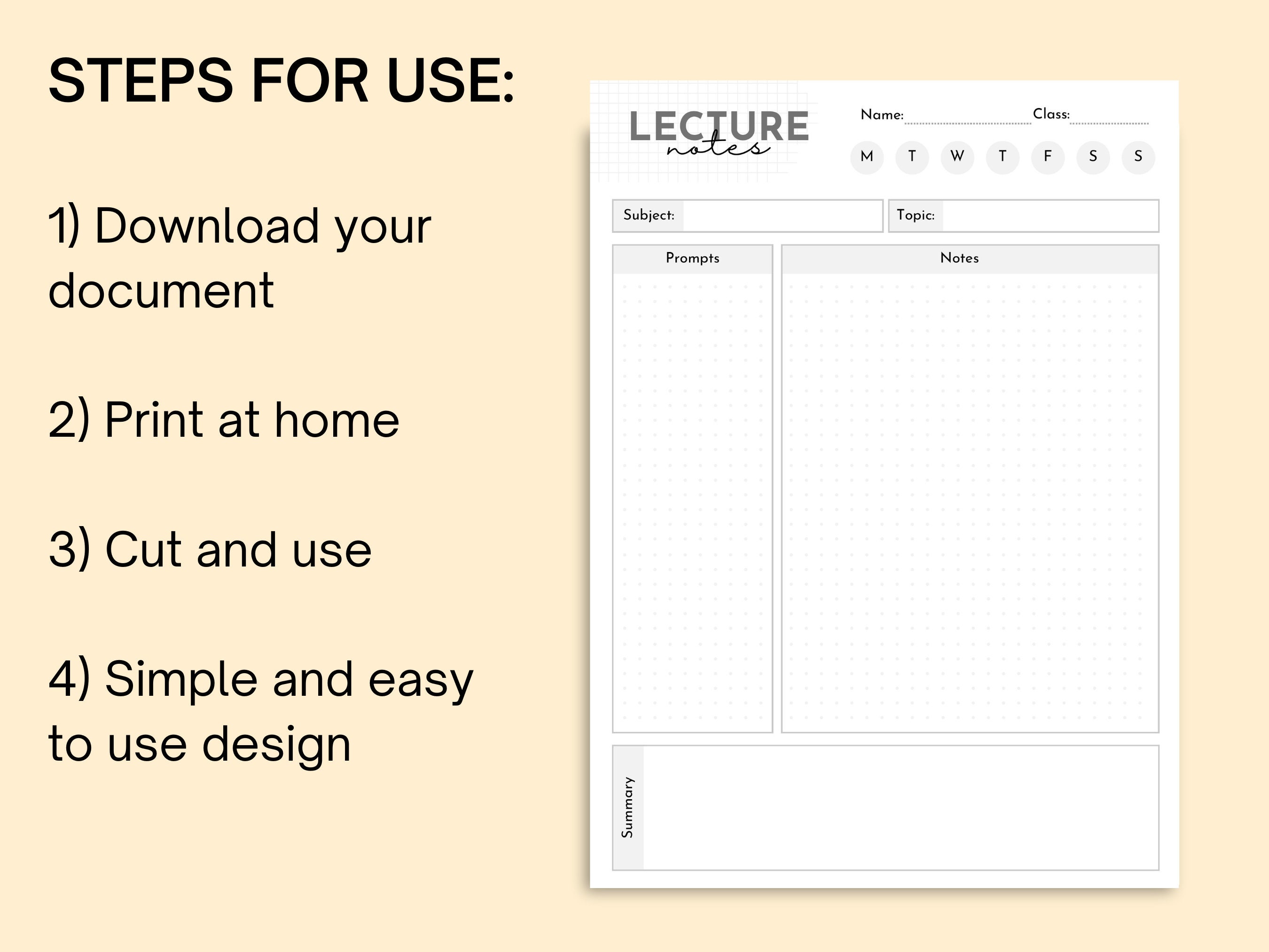 Students Lecture Notes| Printable Notes Page | Notes Template | Note ...