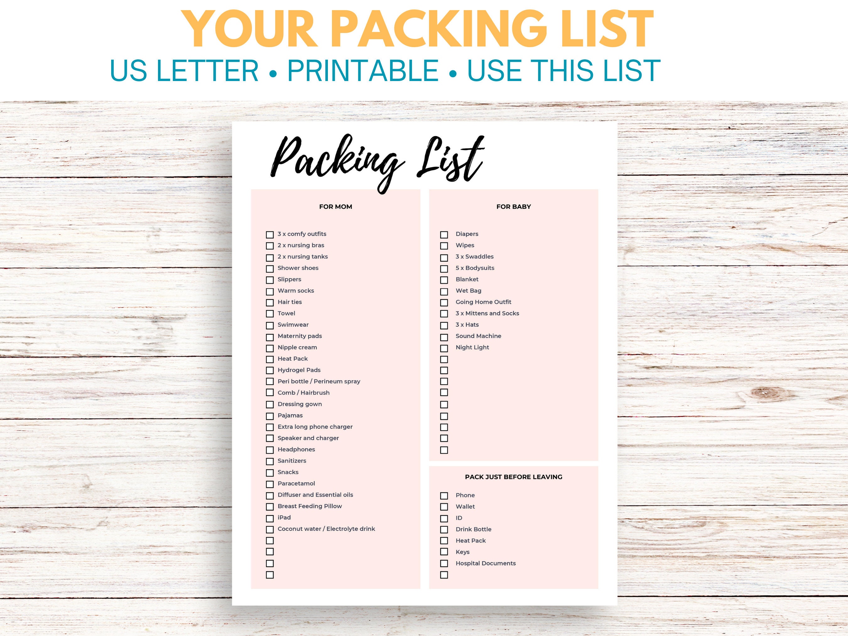 Birth Plan + Baby Packing List - Baby Planning | Birth Planning | Baby ...
