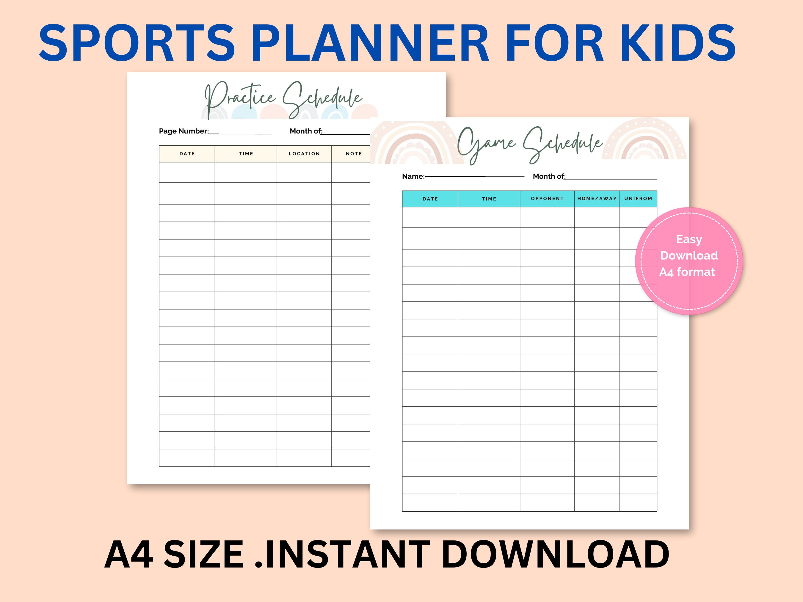 Sports Planner for Kids | Team Mom Planner | Kids Activities Planner ...