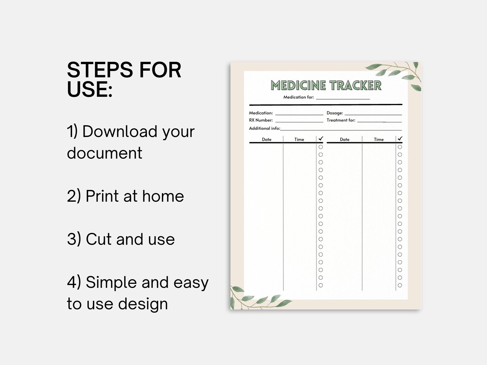 Medication Tracker Printable | Monthly Medication Tracker | Medicine ...