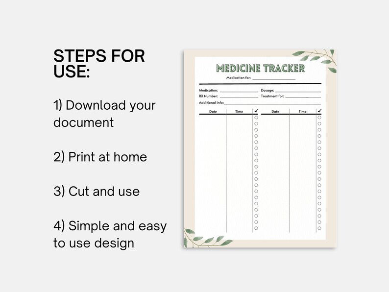 Medication Tracker Printable | Monthly Medication Tracker | Medicine ...